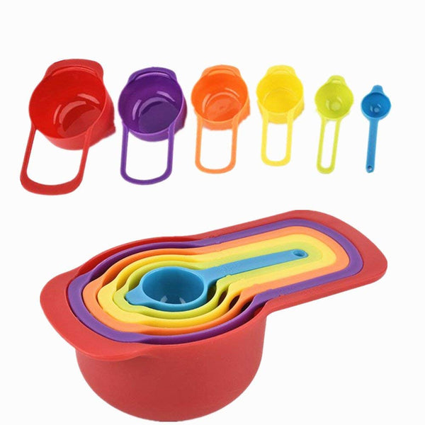 Graduated Plastic Measuring Cups and Spoons Set ( 6 Pcs) / 22FK097 ...